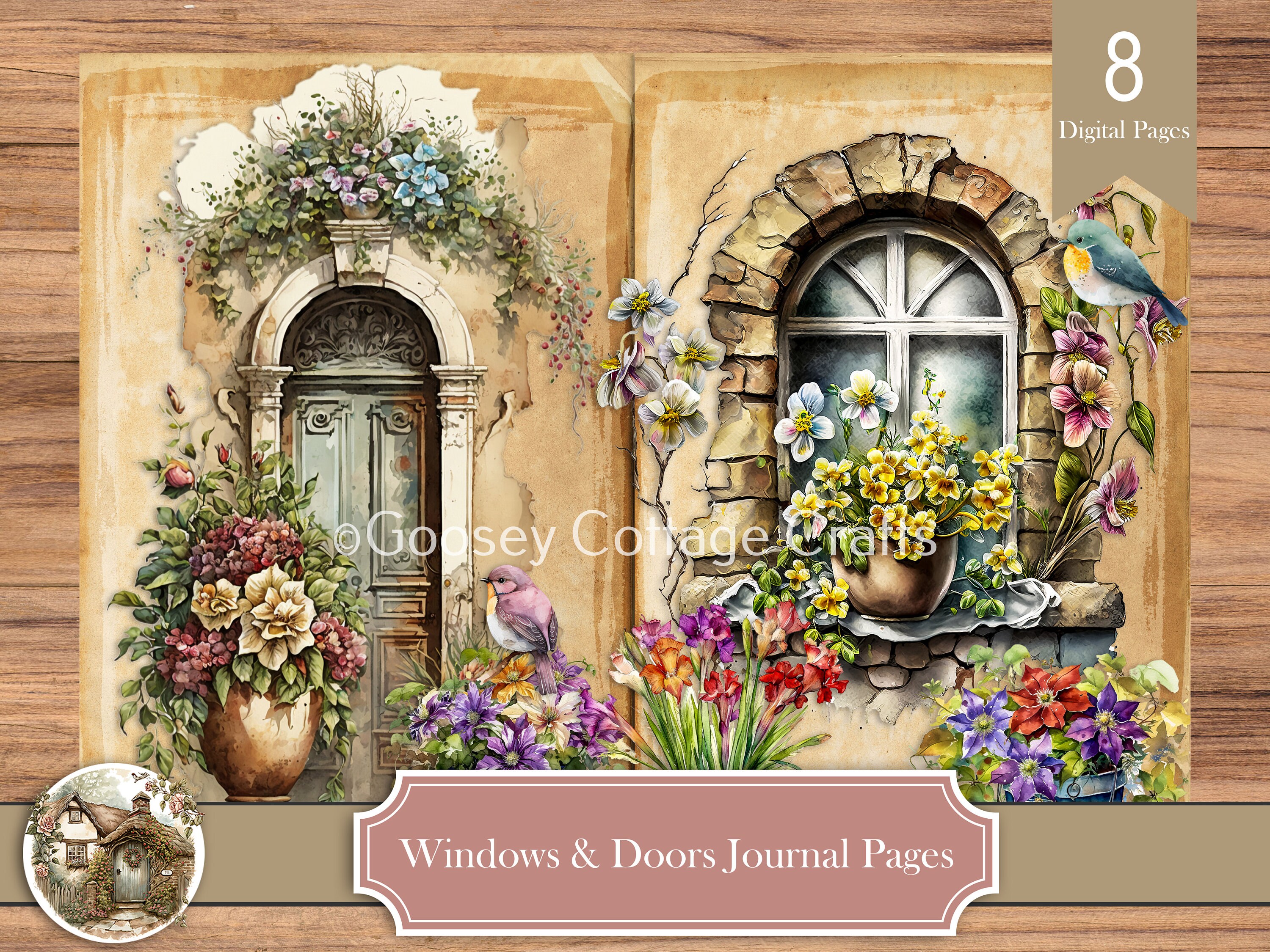 Rustic Windows and Door Junk Journal Pages - Etsy