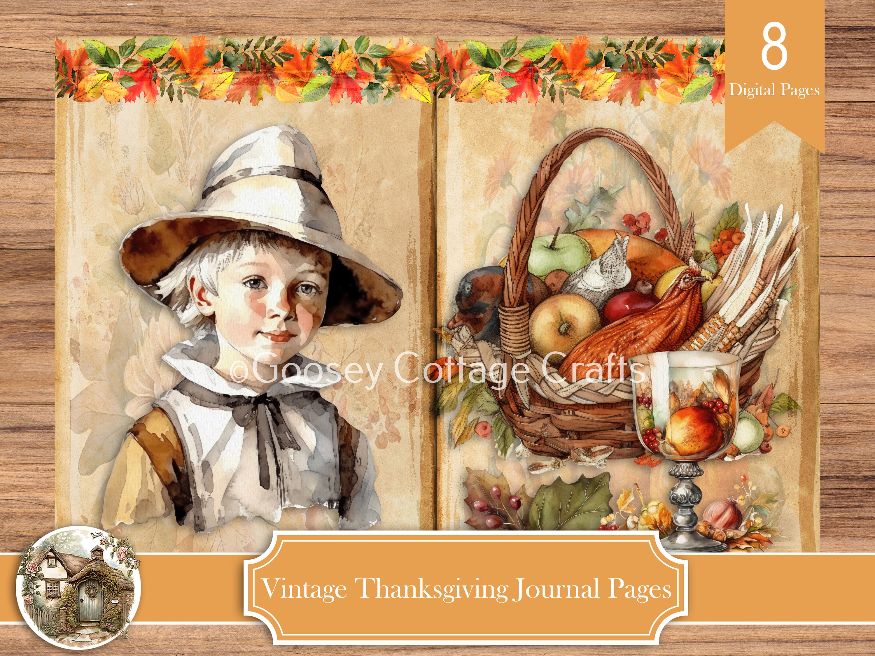 Vintage Thanksgiving Junk Journal Pages, Digital Download, Also Ideal ...