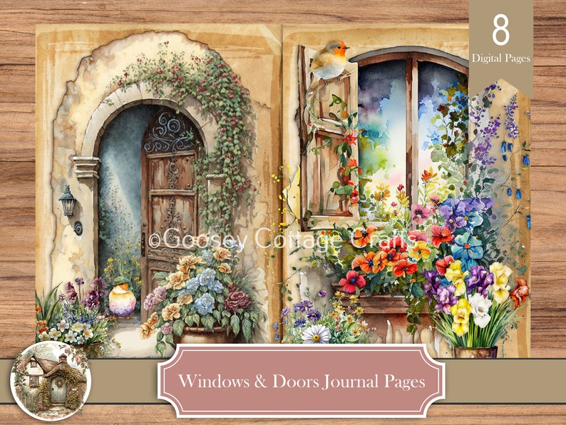 Rustic Windows and Door Junk Journal Pages - Etsy