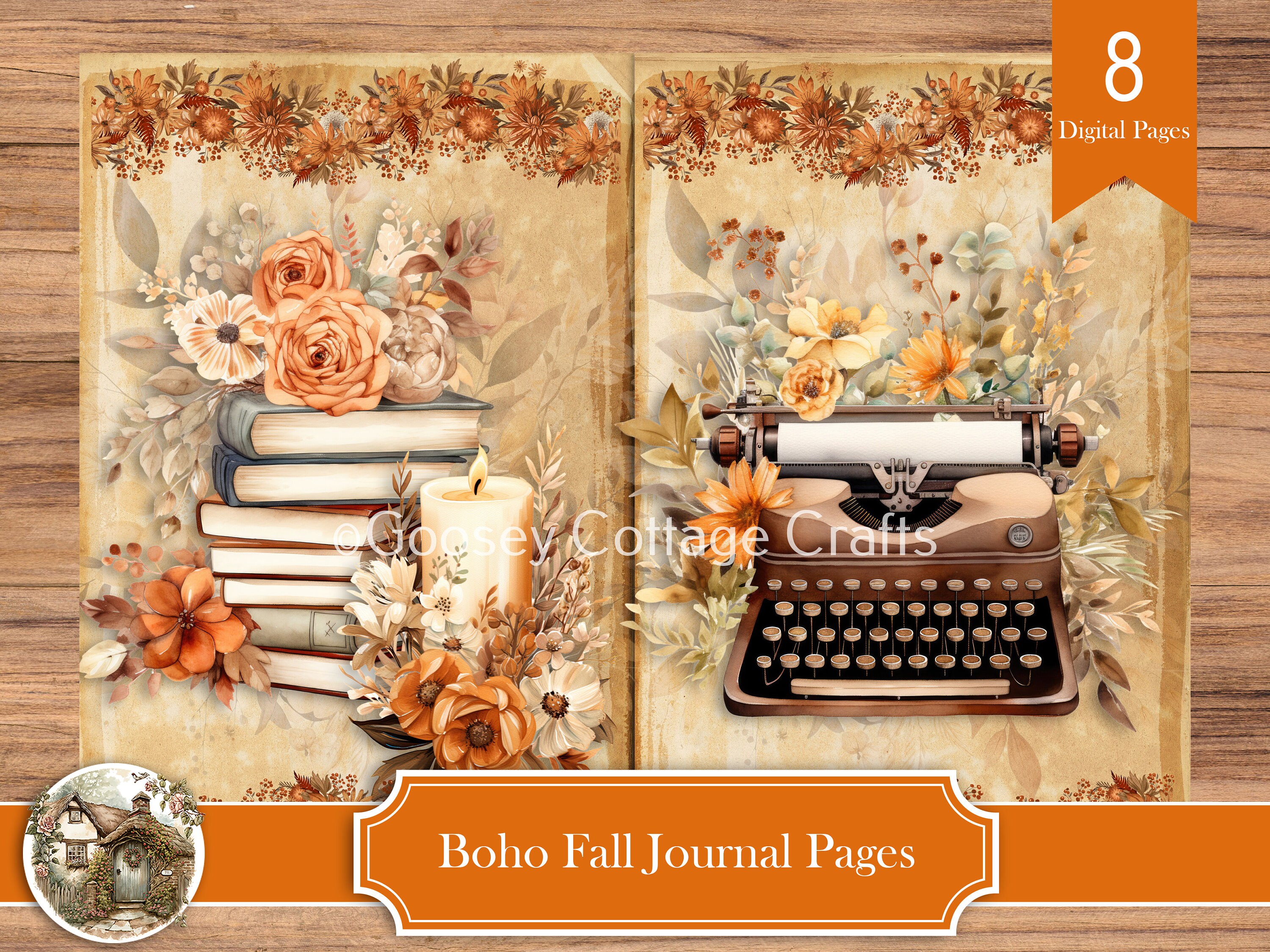 Boho Fall Junk Journal Pages, Digital Download, Ideal for Junk Journals ...