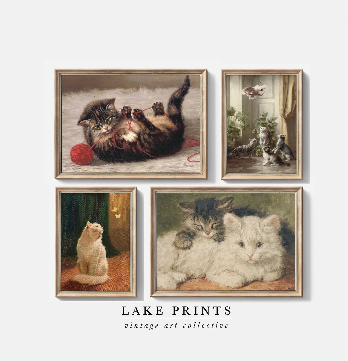 Vintage Country Farmhouse Print SET | Cats Gallery Wall Set | French ...