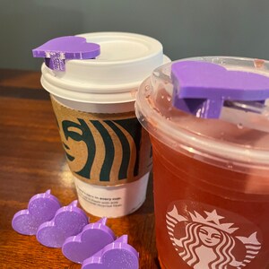 Starbucks Purple Coffee Stopper Set, 6 Pack Purple Heart Cup Cover Fits ...