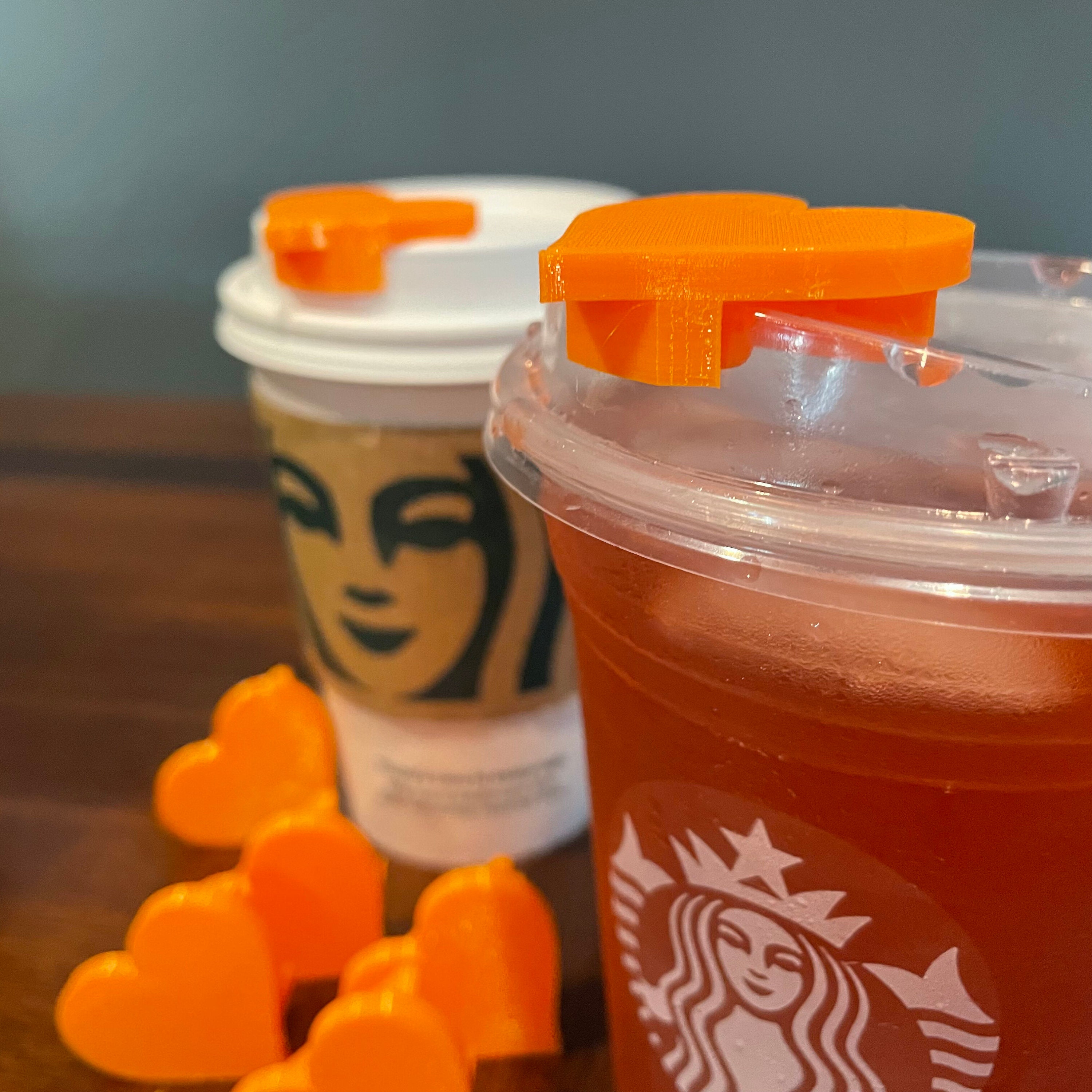 Starbucks Orange Coffee Stopper Set, 6 Pack Orange Starbucks Lid Cover ...