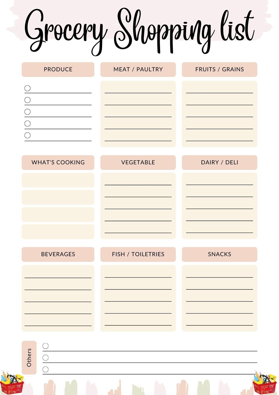 Grocery Shopping List - Etsy