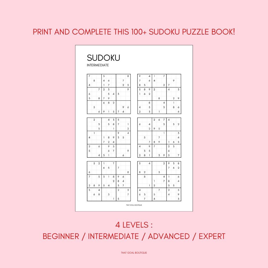 100+ PRINTABLE SUDOKU PUZZLES - Level: Beginner, Intermediate, Advanced ...