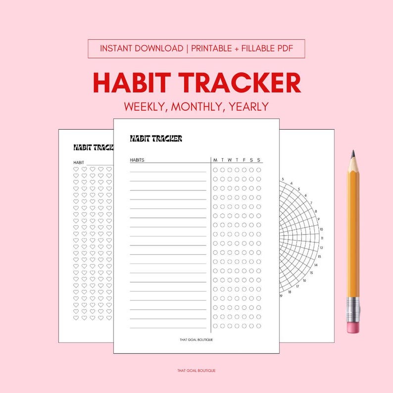 The Ultimate HABIT TRACKER Instant Download Printable Fillable PDF ...