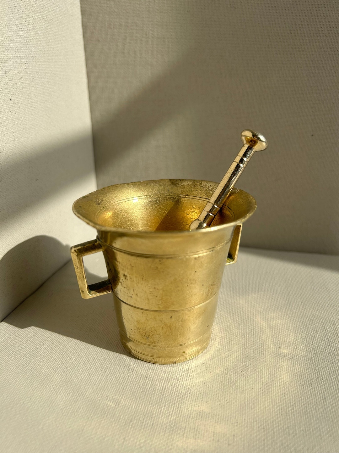Mortar and Pestle Pestle and Mortar Brass Decor Scandinavian Home Decor ...