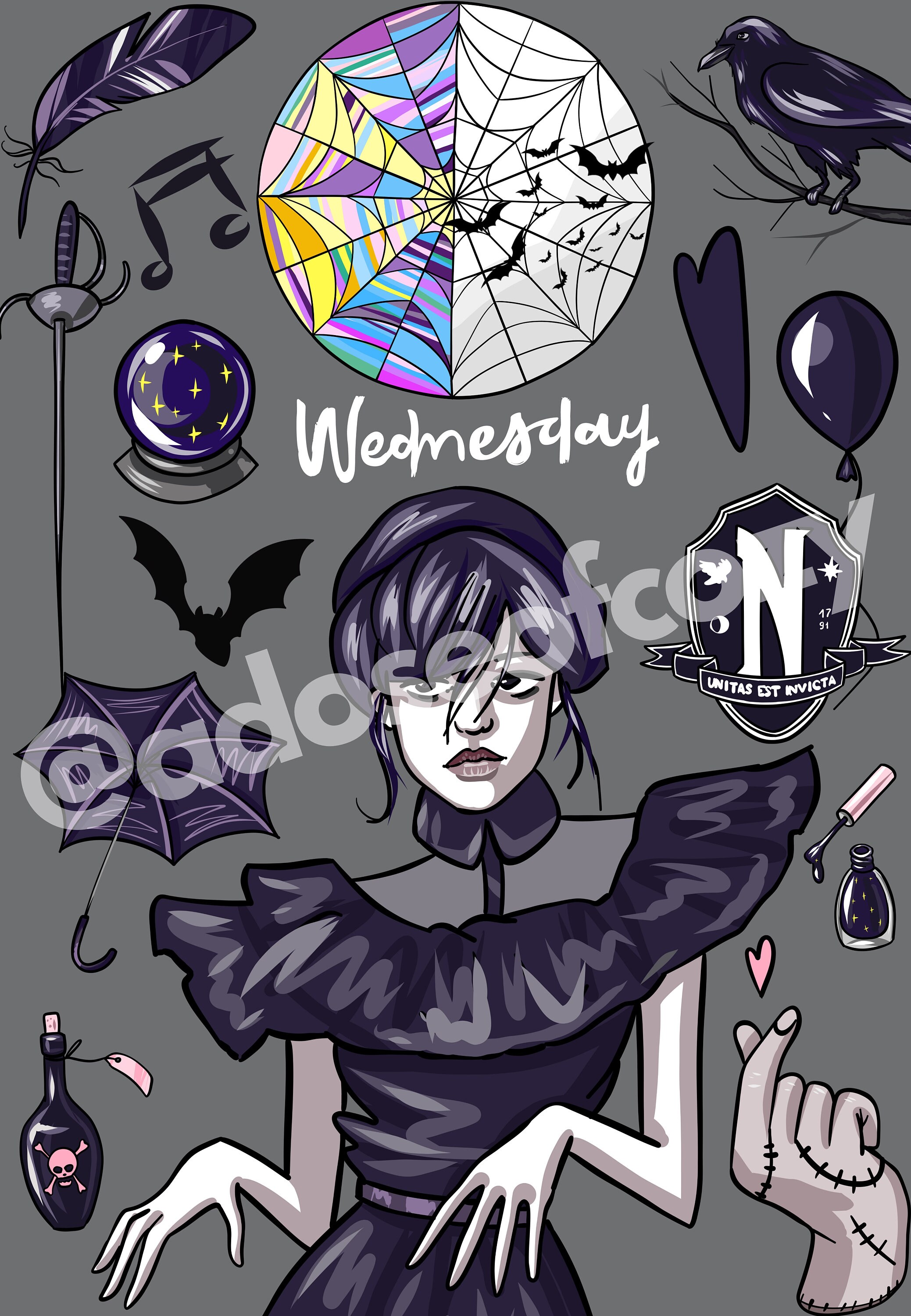 Wednesday Addams Kindle Paperwhite Insert - Embrace the Dark Side of ...