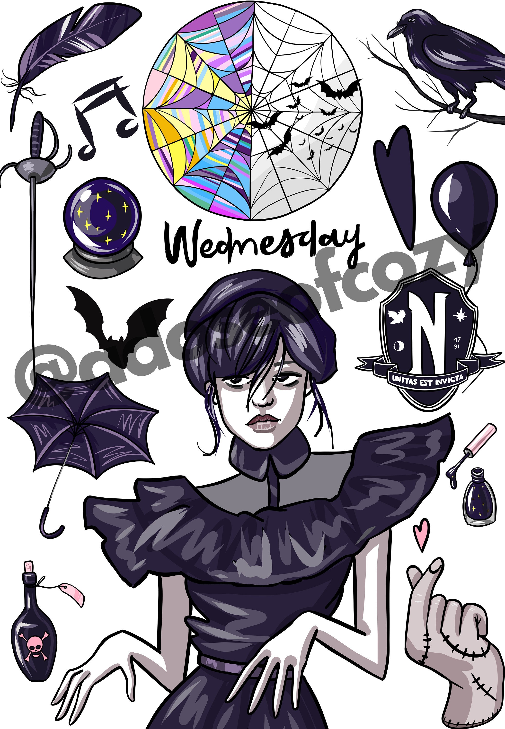 Wednesday Addams Kindle Paperwhite Insert - Embrace the Dark Side of ...