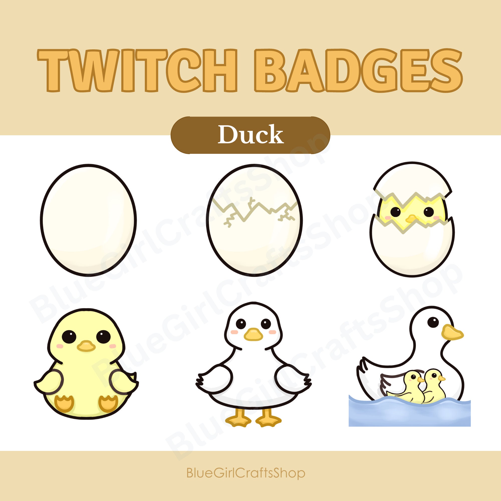 Cute Duck Badges/emotes Twitch Youtube Discord Streaming Emotes ...