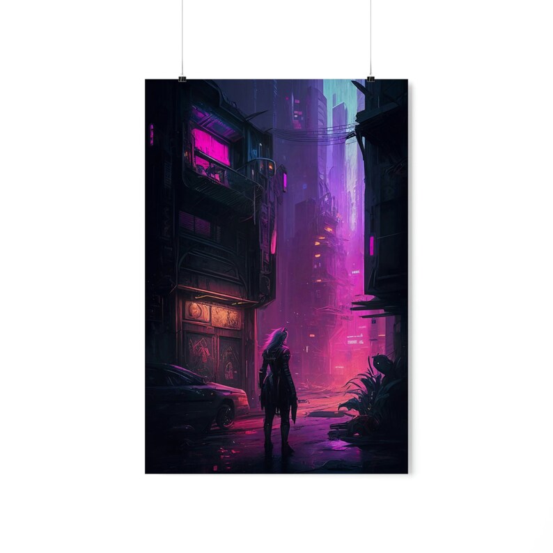 Cyberpunk City Poster Print - Futuristic Wall Art for Modern Homes and ...