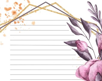 Printable Writing Paper- Stars. Lined and Unlined. Us Letter Size. - Etsy