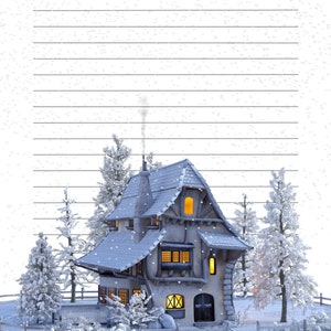 Printable Writing Paper-winter, 12 Diferent Designs, US Letter Size - Etsy