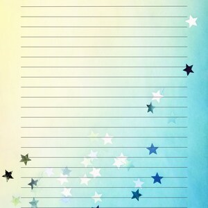 Printable Writing Paper- Stars. Lined and Unlined. Us Letter Size. - Etsy