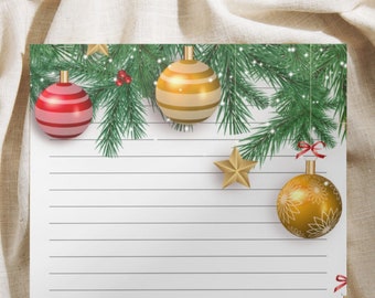 Christmas Writing Paper Printable 10 Sheets US Letter Size - Etsy