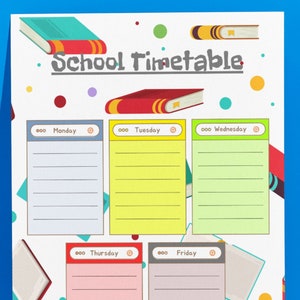 Printable School Timetable,school Schedule,school Planner,kids School ...