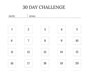 30 Day Challenge, Progress and Habit Tracker, A4/A5 Printable ...