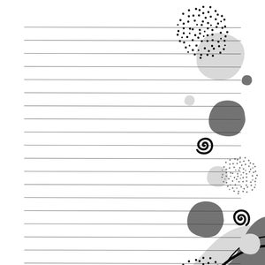 Abstract Printable Writing Paper, 15 Different Designs, Lined and ...