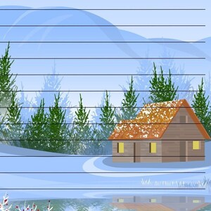 Printable Writing Paper-winter, 12 Diferent Designs, US Letter Size - Etsy