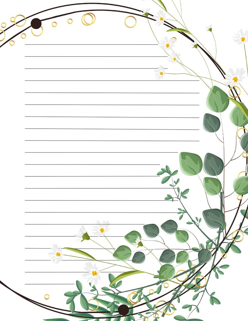 Printable Writing Paper, You Get 8 Different Designs, Lined and Unlined ...