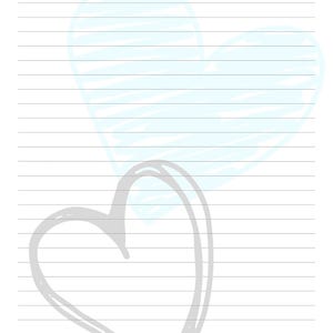 Printable Writing Paper, Hearts - Etsy