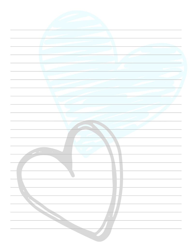 Printable Writing Paper, Hearts - Etsy