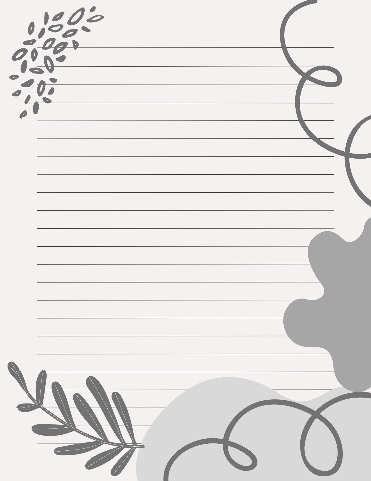 Printable Writing Paper,printable Stationery Paper,abstract Writing ...