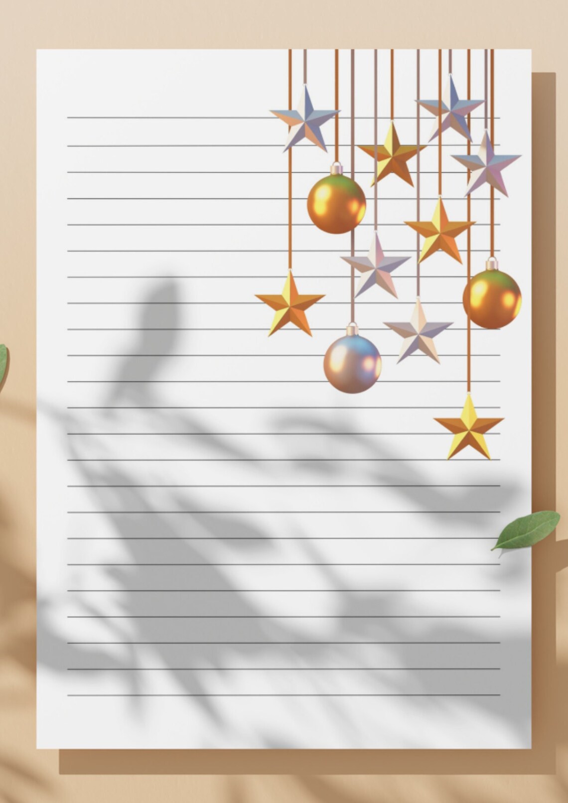 Christmas Writing Paper, Printable, 25 Diferent Designs, US Letter Size ...