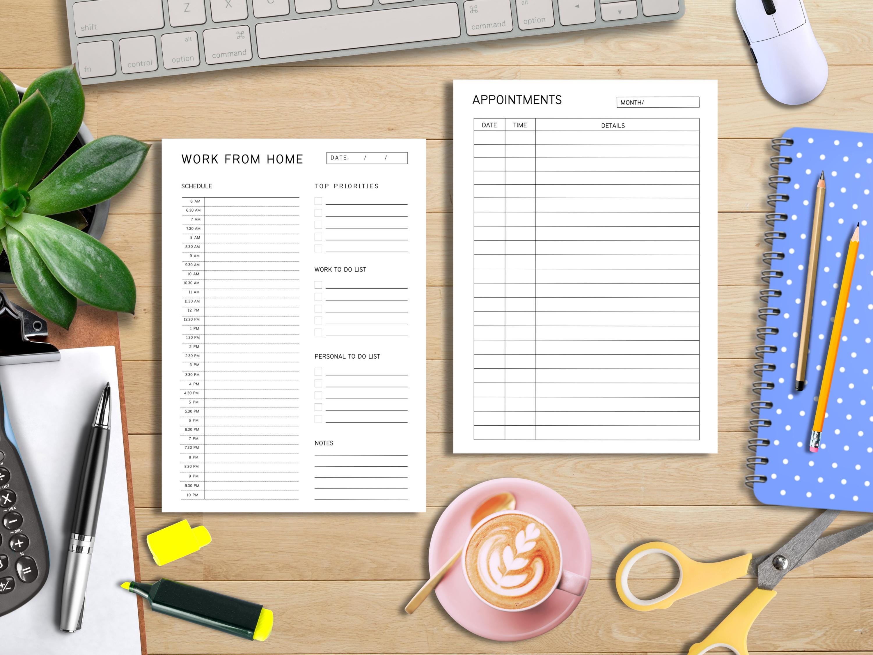Printable Planners, 10 Different Planners + Lined Paper. US Letter or ...