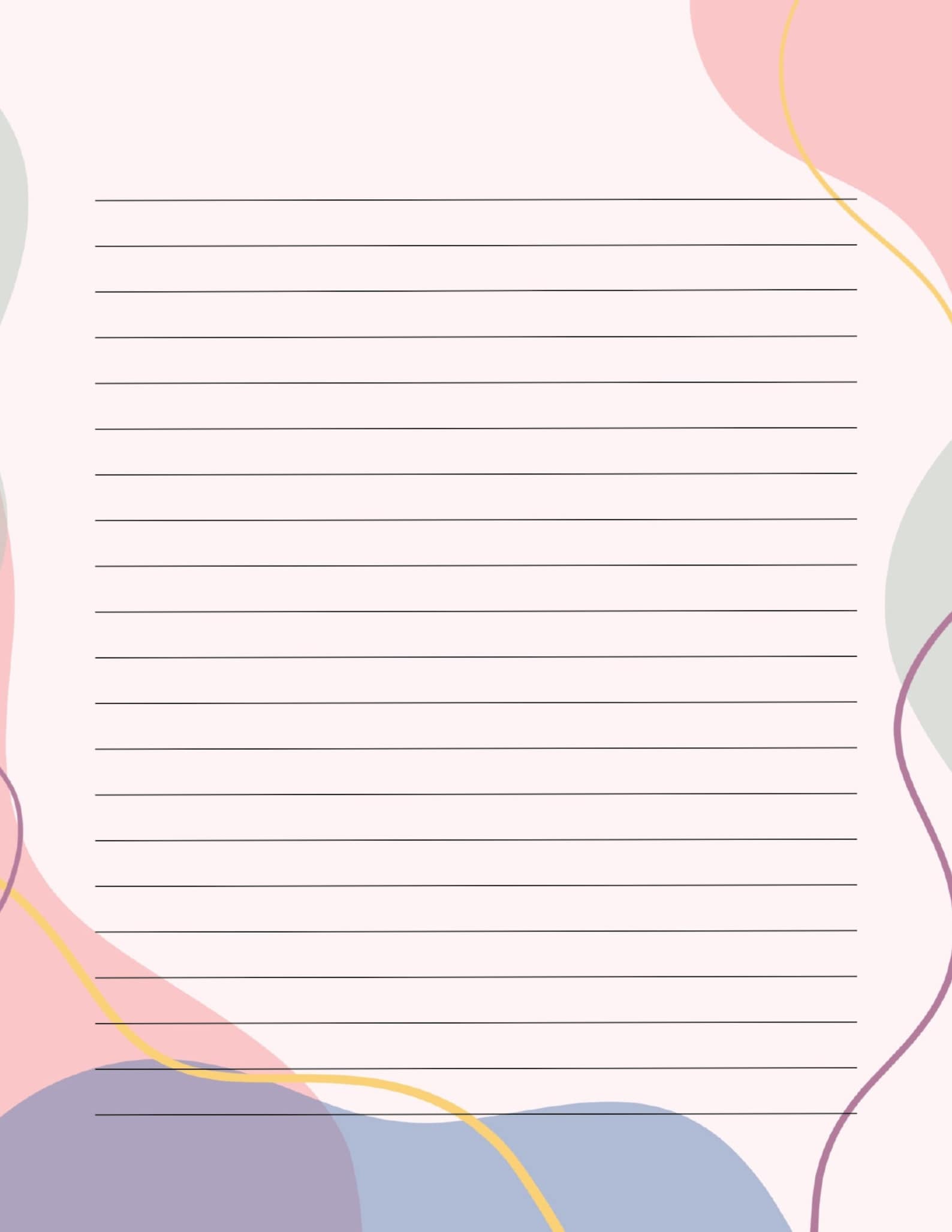 Printable Writing Paper,printable Stationery Paper,abstract Writing ...