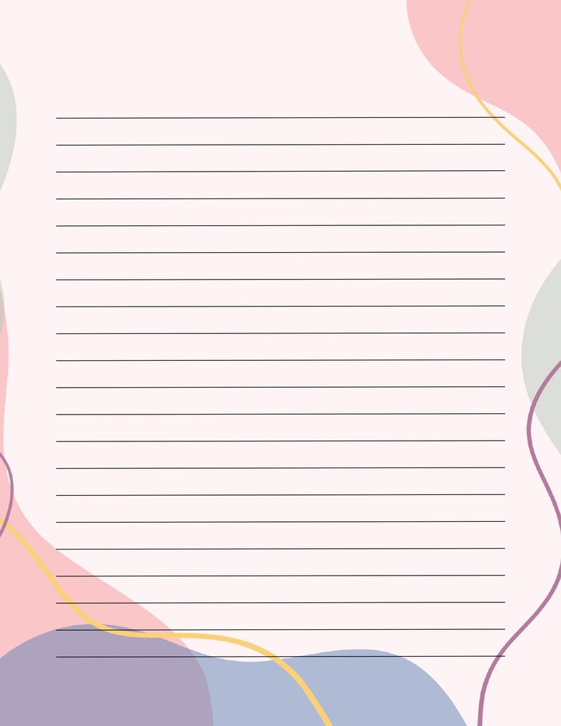 Printable Writing Paper,printable Stationery Paper,abstract Writing ...