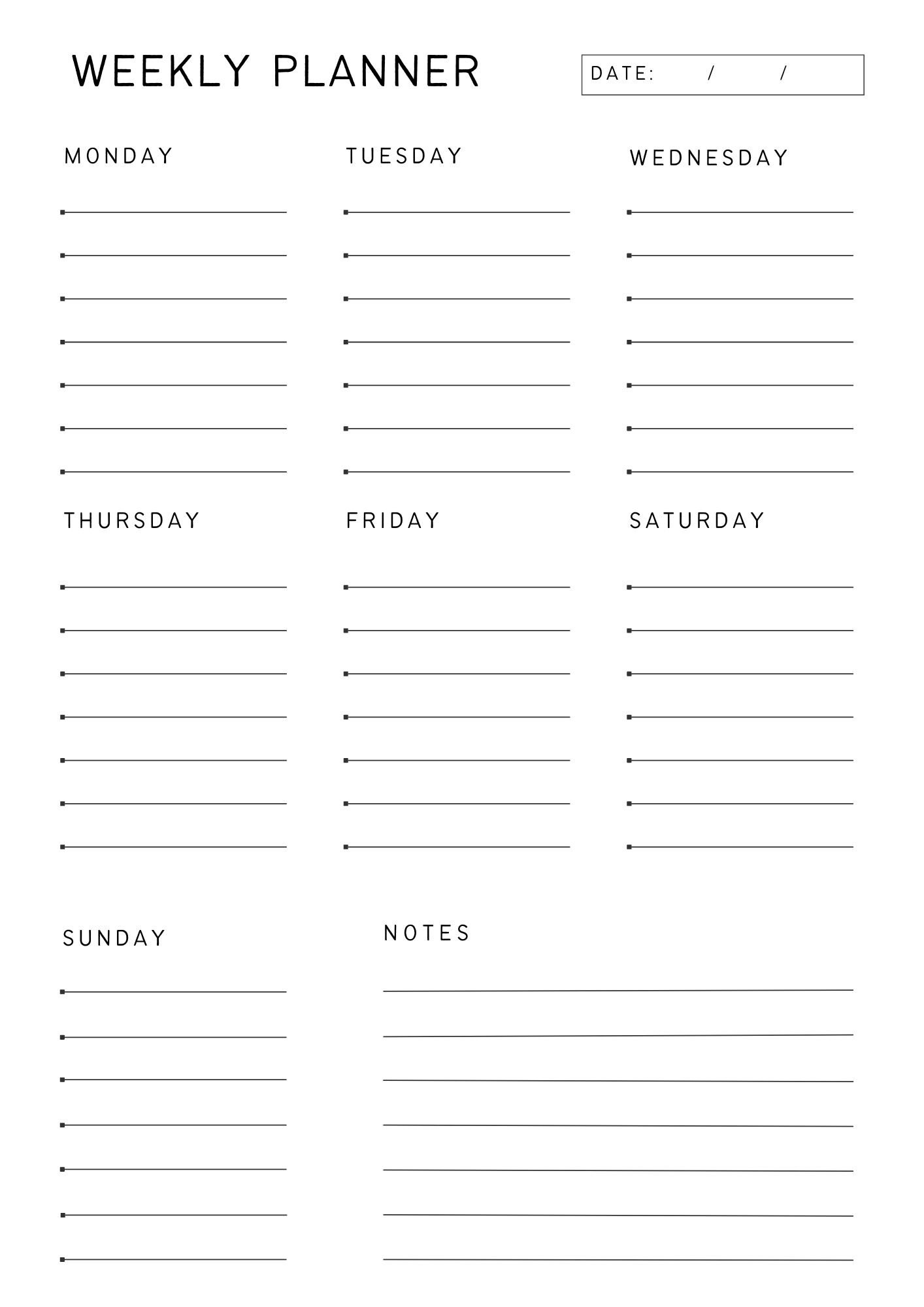Printable Planners, 10 Different Planners Lined Paper. US Letter or A4 ...