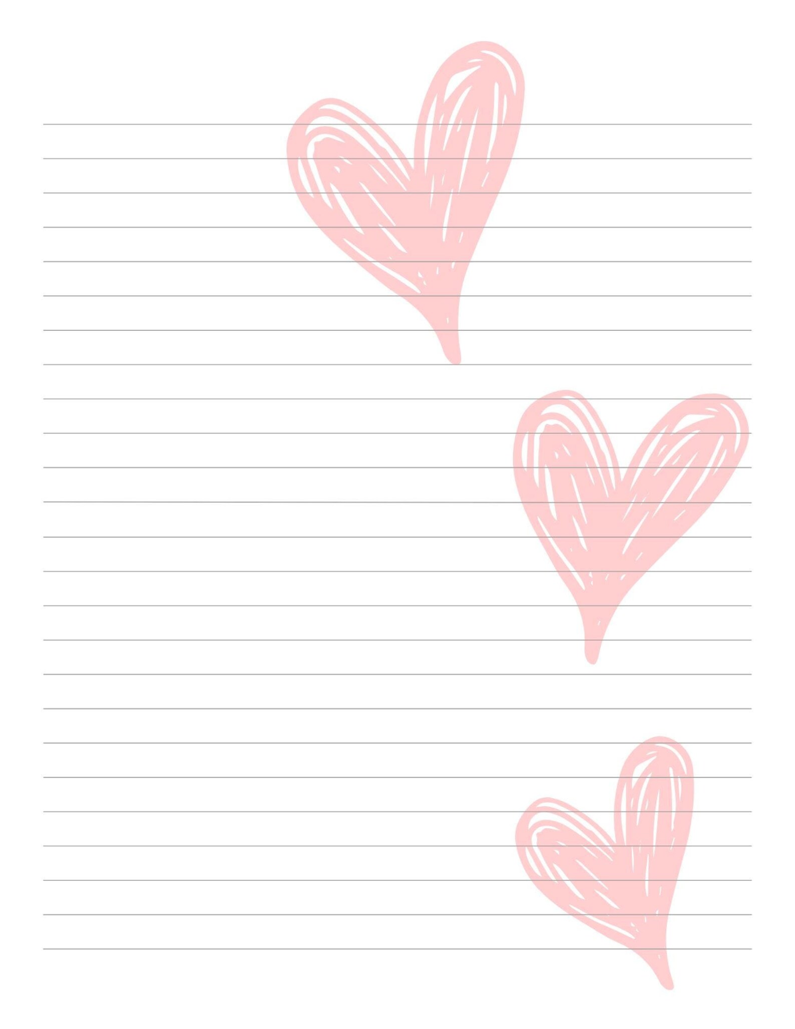 Printable Writing Paper, Hearts - Etsy