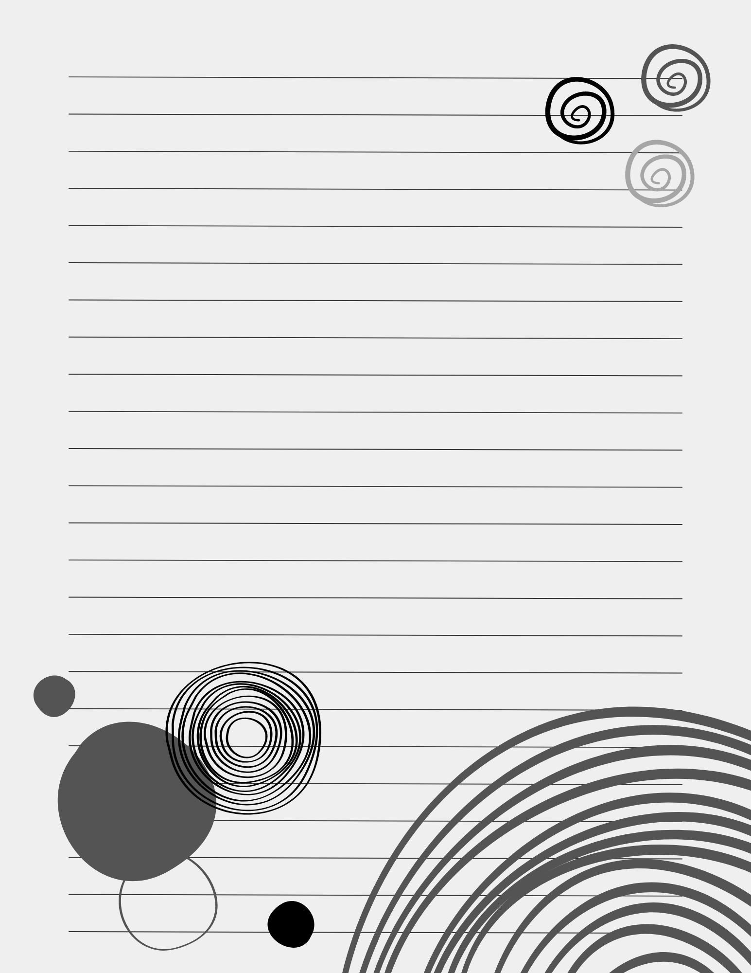 Abstract Printable Writing Paper, 15 Different Designs, Lined and ...