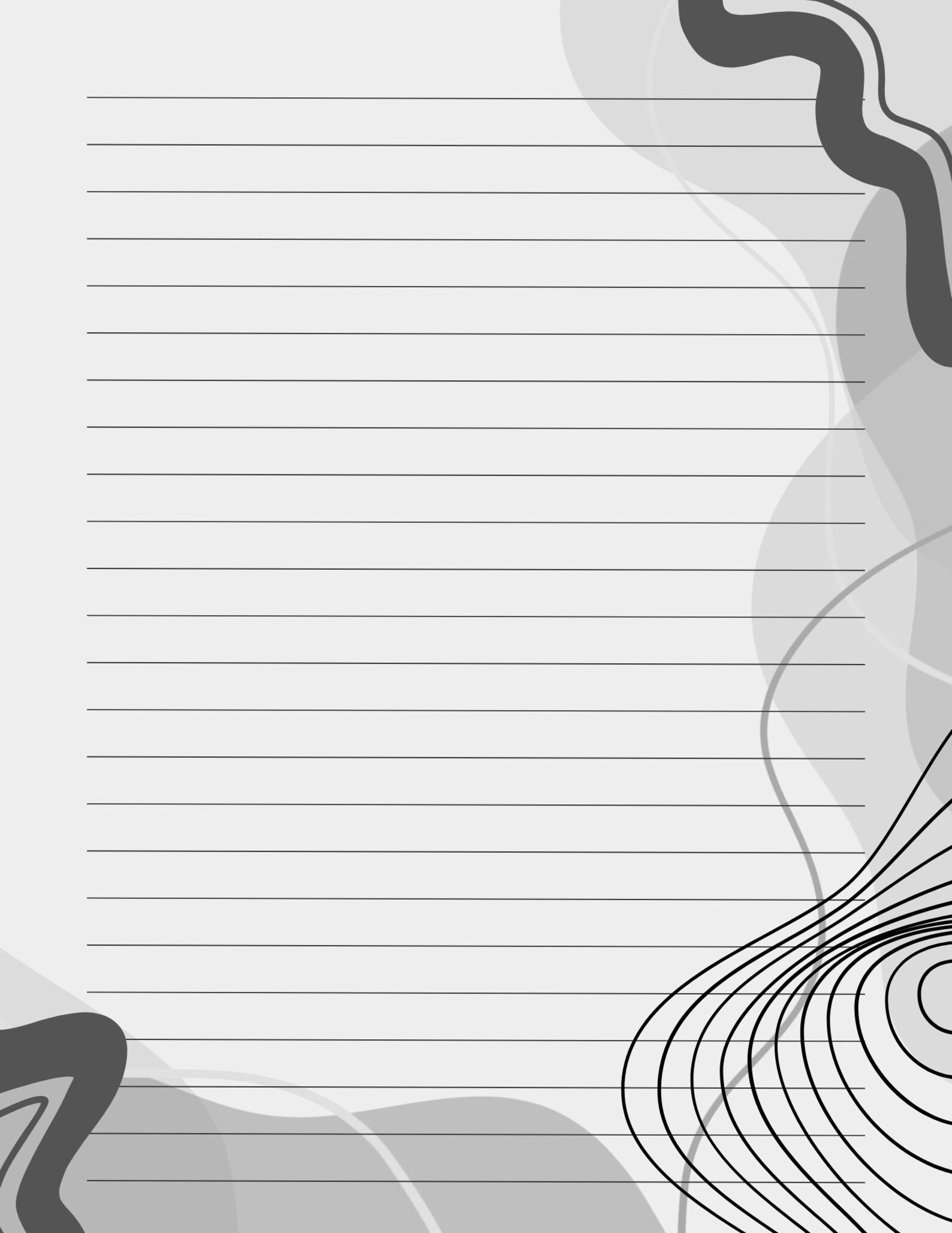 Abstract Printable Writing Paper, 15 Different Designs, Lined and ...