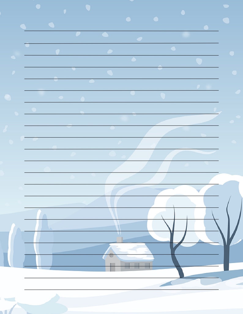 Printable Writing Paper-winter, 12 Diferent Designs, US Letter Size - Etsy