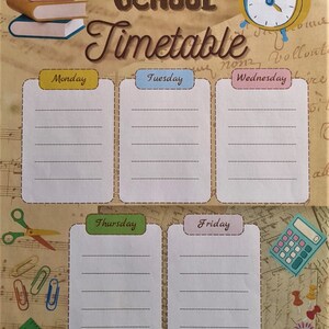 Printable School Timetable,school Schedule,school Planner,kids School ...