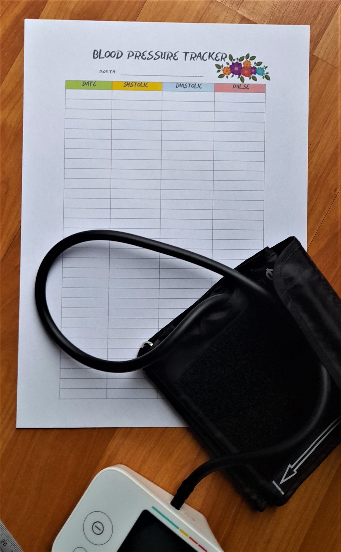 Blood Pressure Tracker Printable, Three Different Designs, Four Sizes ...