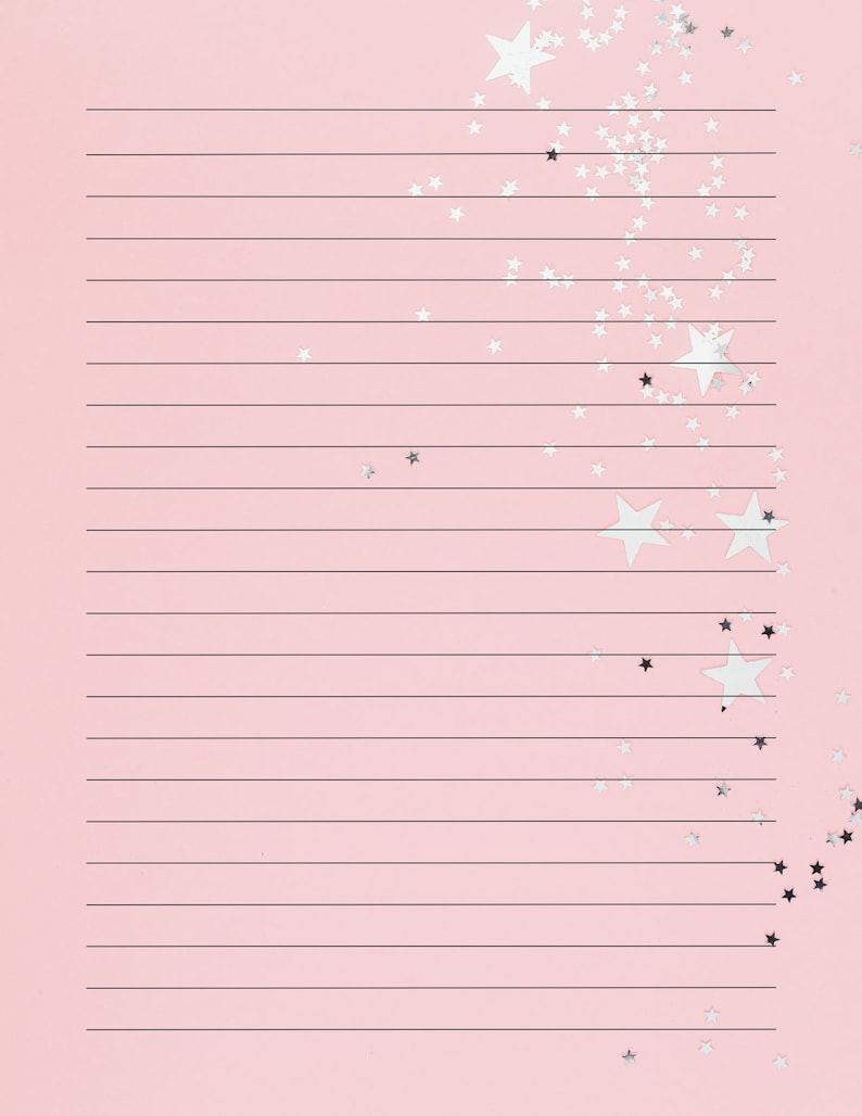 Printable Writing Paper- Stars. Lined and Unlined. Us Letter Size. - Etsy