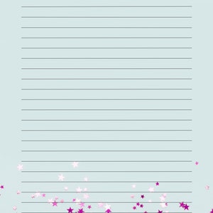 Printable Writing Paper- Stars. Lined and Unlined. Us Letter Size. - Etsy