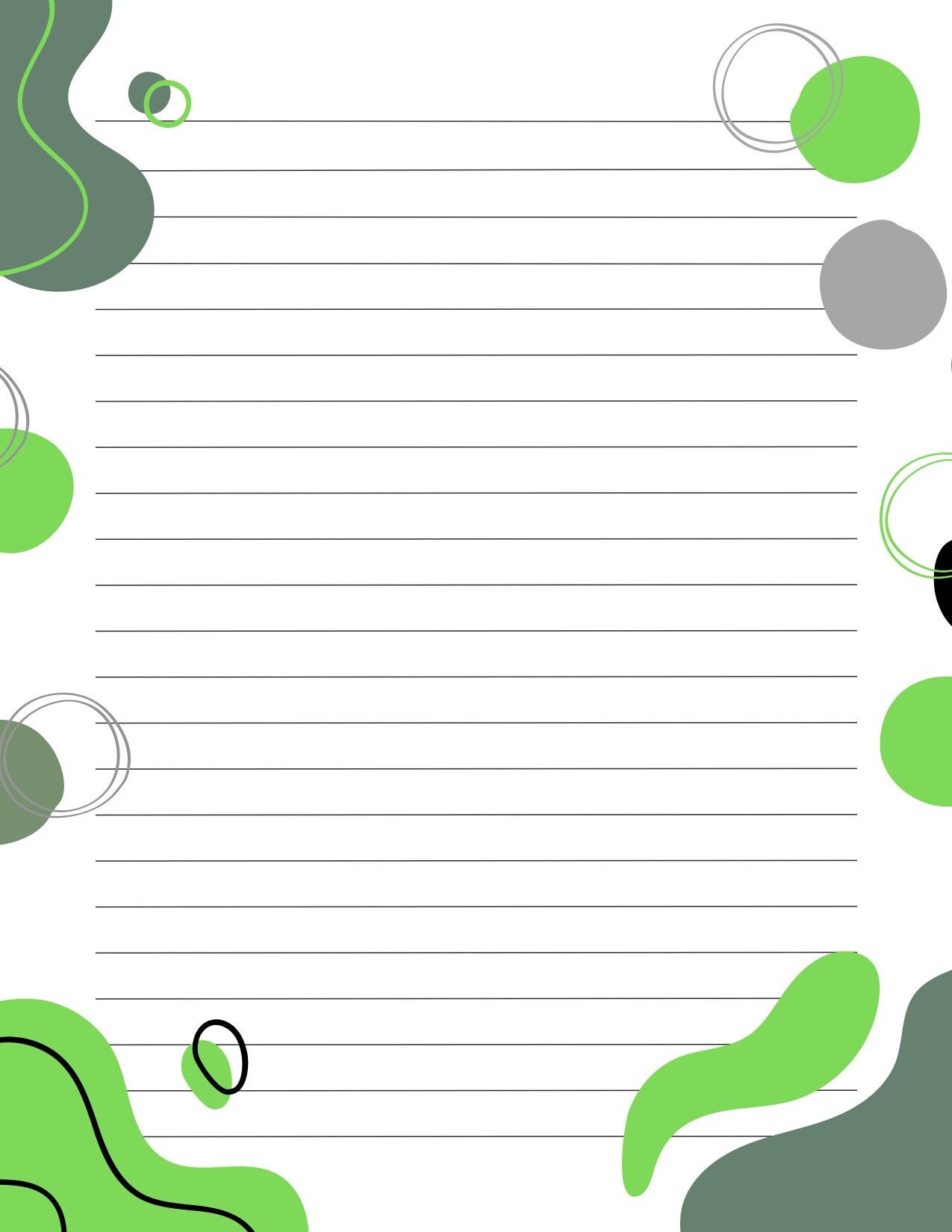 Abstract Writing Paper, Printable Stationery Paper, Lined and Unlined ...
