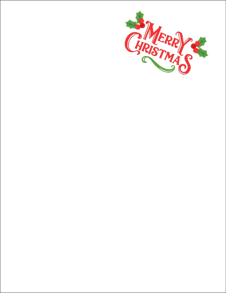 Christmas Writing Paper, Printable, 10 Sheets, US Letter Size - Etsy