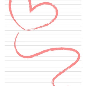 Printable Writing Paper, Hearts - Etsy