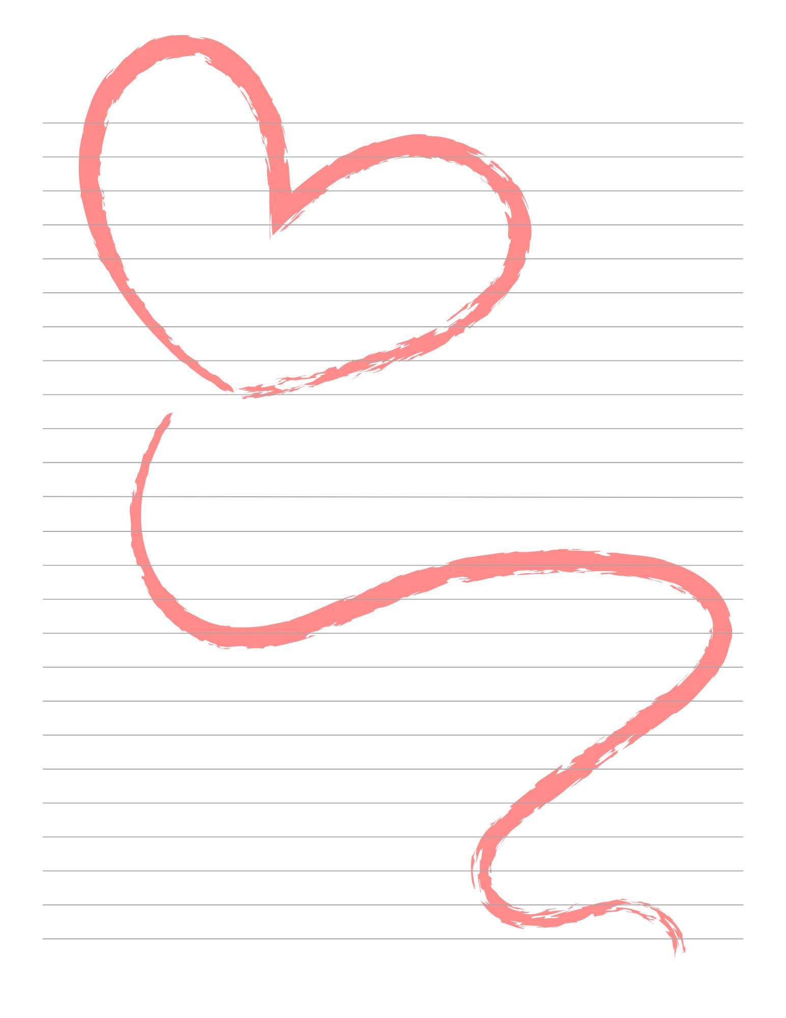 Printable Writing Paper, Hearts - Etsy