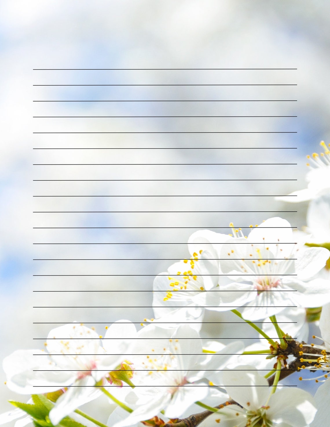 Printable Writing Paper,printable Stationery,floral Letter Writing ...