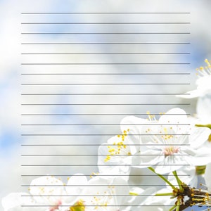 Floral Printable Writing Paper: 12 Letter Designs (US Letter Size ...