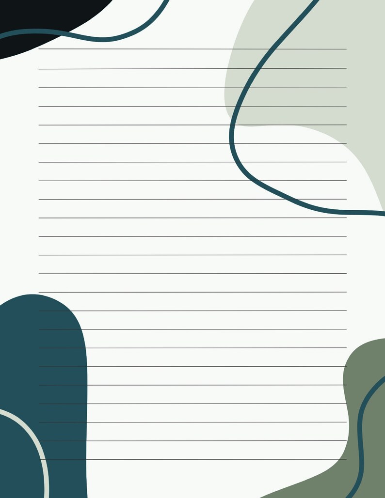 Abstract Writing Paper, Printable Stationery Paper, Lined and Unlined ...