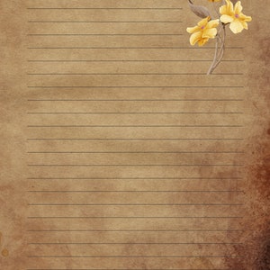 Vintage Floral Writing Paper: 10 Lined Printable Sheets (US Letter Size ...