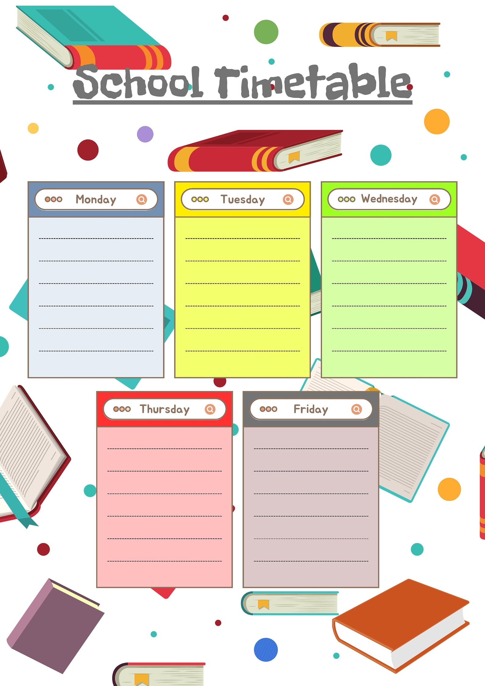 Printable School Timetable,school Schedule,school Planner,kids School ...