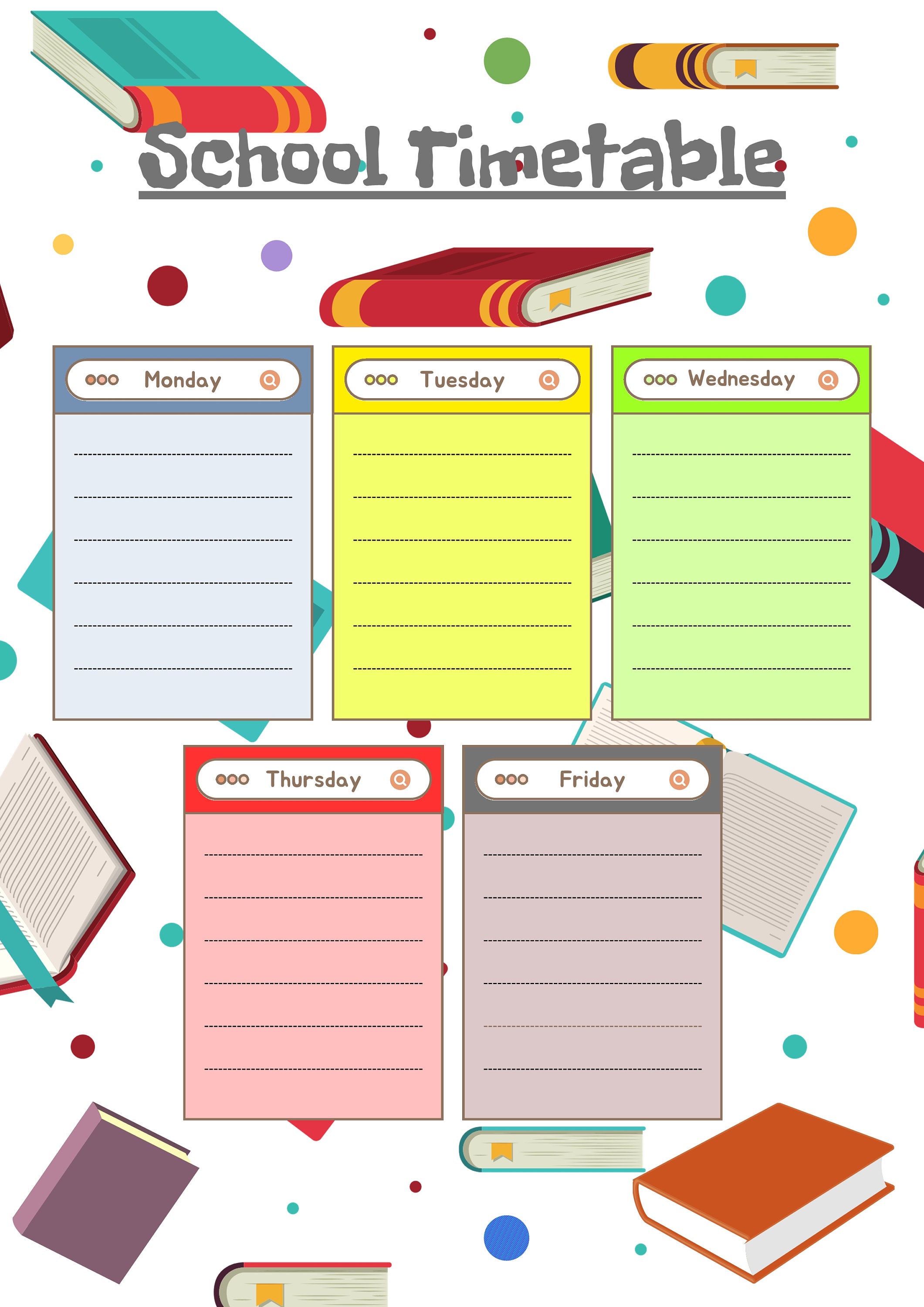Printable School Timetable,school Schedule,school Planner,kids School ...